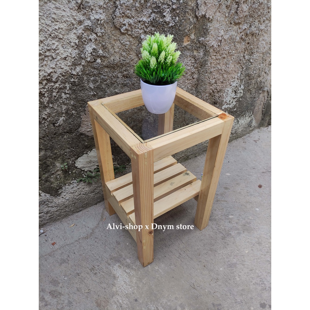 Jual Meja Sudut / Meja Pojok / Nakas Kaca Jati Belanda Minimalis ...