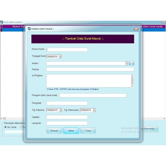 Jual Software Arsip Surat Untuk Kantor Dinas, Versi Demo, Source Code | Shopee Indonesia