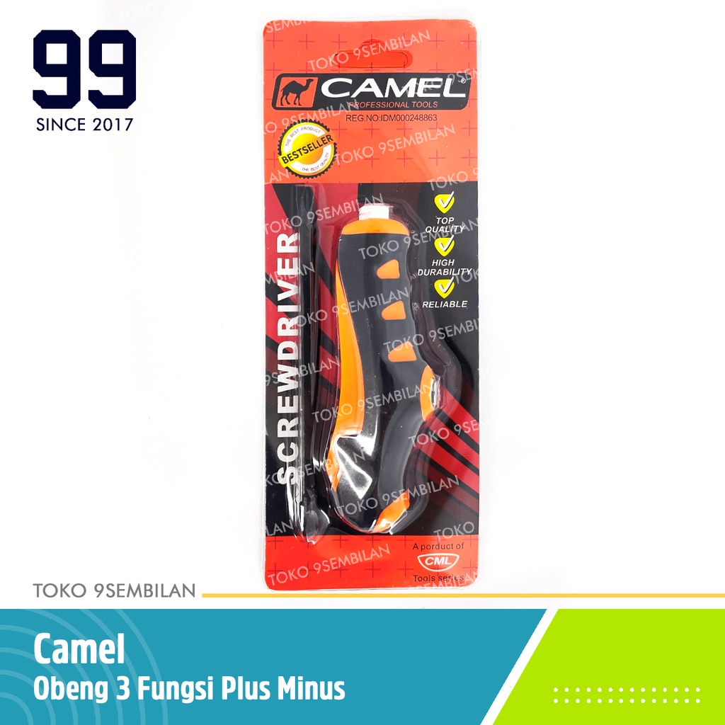 Jual Camel Obeng Screwdriver 3 Way 3 Fungsi Plus Minus Bolak Balik ...