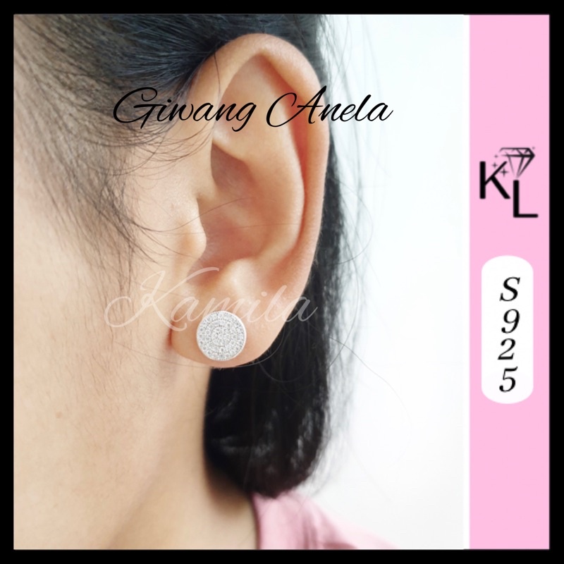 Jual Anting Tusuk Perak Bulat Asli Silver 925 Lapis Emas Putih Model Mata Micro Pave || Kamila ...