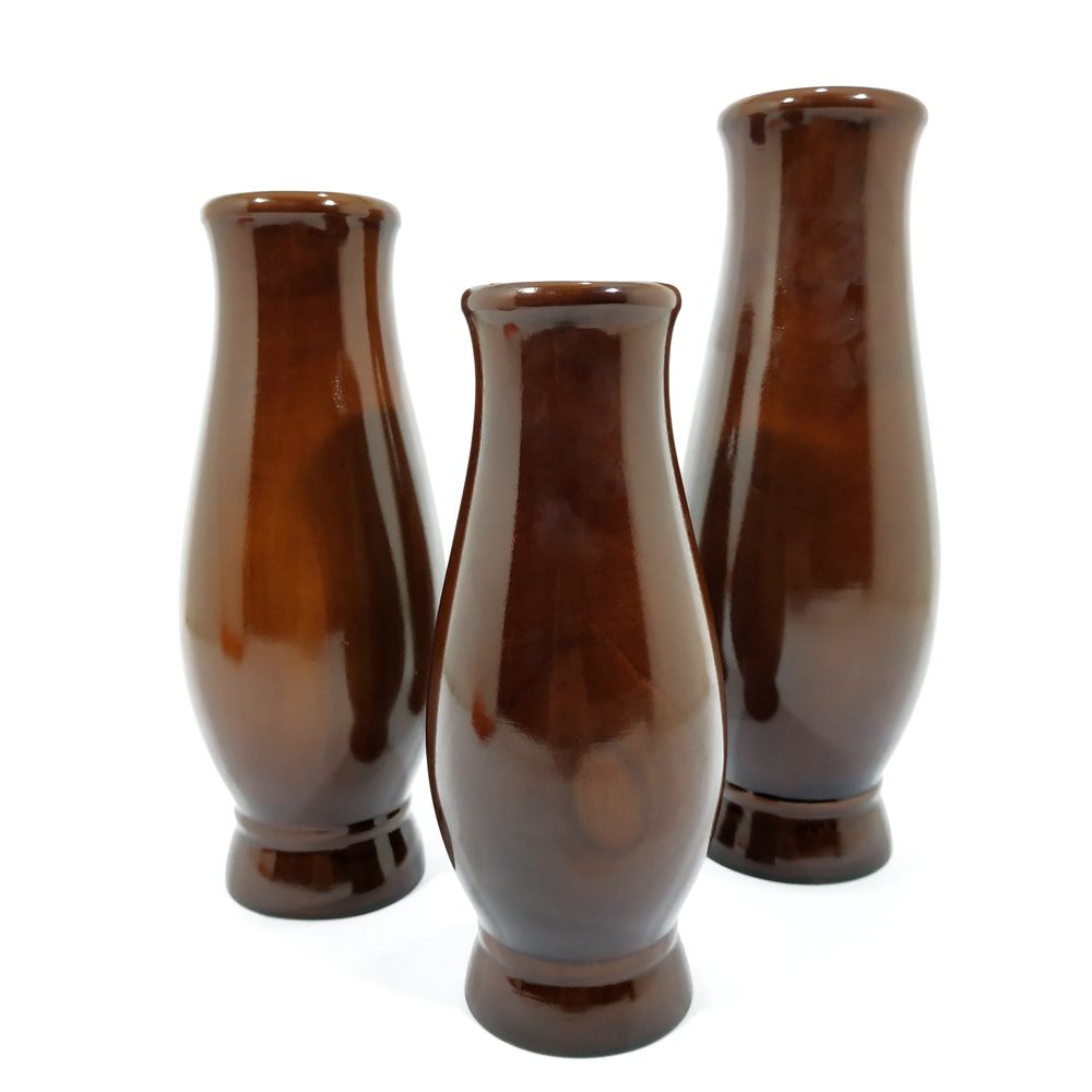 Jual Jual Vas Pot Bunga Guci Polos 1 Set Isi 3 Buah Kayu Jati Pajangan ...