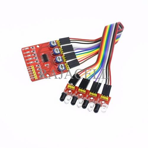 Jual 4 Channel IR Sensor Detector Tracking Line Robot | Shopee Indonesia