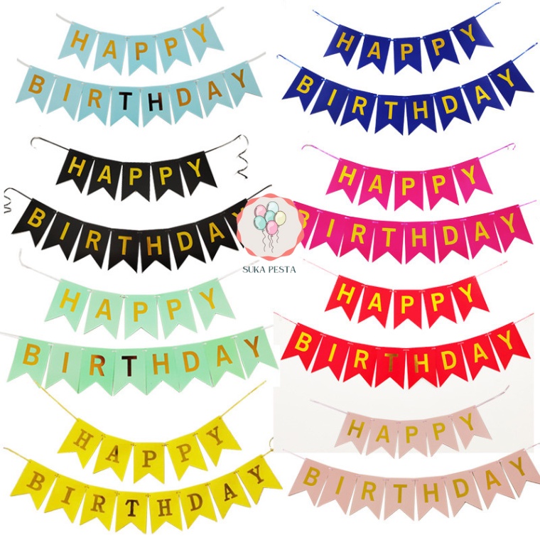 Jual BANNER SEGILIMA HBD / BUNTING FLAG SEGILIMA HAPPY BIRTHDAY ...