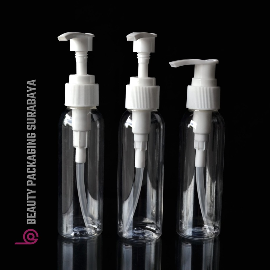 Jual Botol Plastik PET 100ml BR Bening Tutup Pump Lotion - MOQ 5 PCS ...