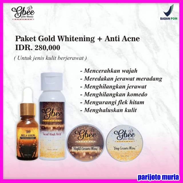 Jual PAKET GOLD WHITENING - GBEE GLOW BEAUTY | Shopee Indonesia