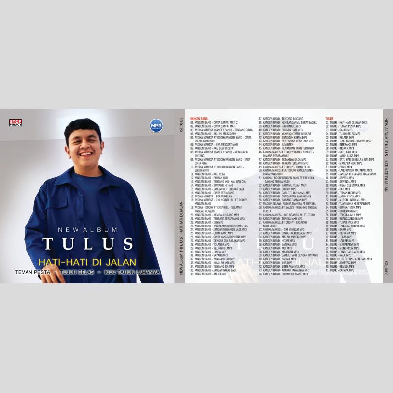 Jual KASET MP3 AUDIO LAGU NEW ALBUM TULUS HATI HATI DI JALAN | Shopee ...