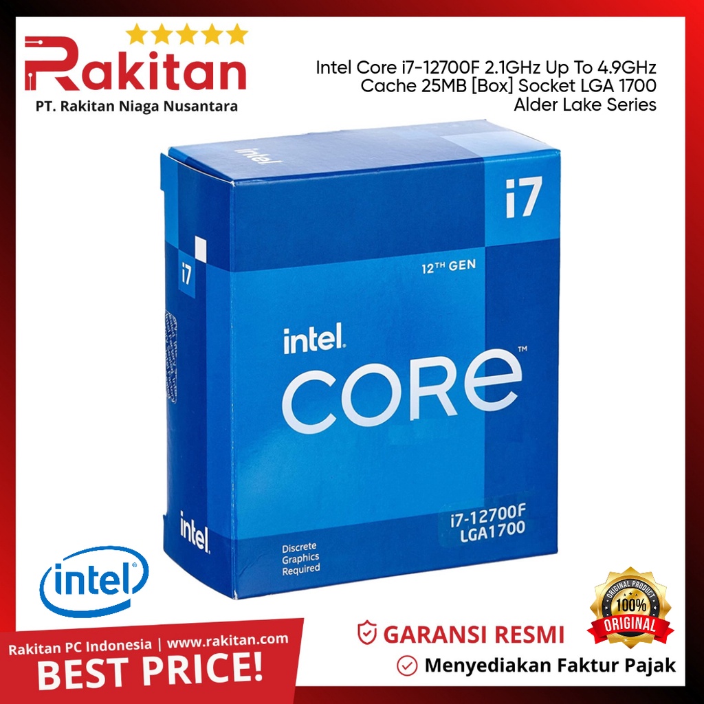 Jual Intel Core I7 12700F / I7-12700F [Box] Socket LGA 1700 | Shopee Indonesia