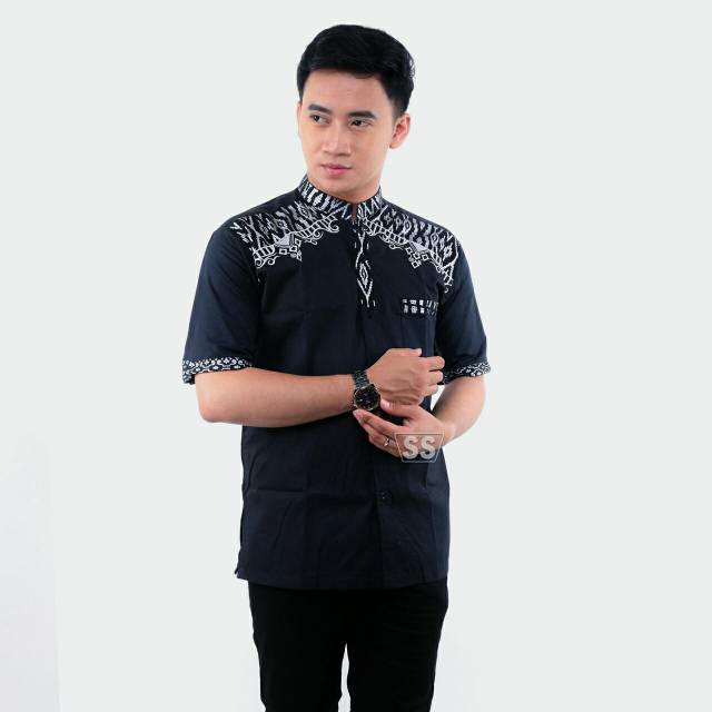 Jual Baju batik pria hem kolo btik kombinasi Batik Pekalongan seragam ...