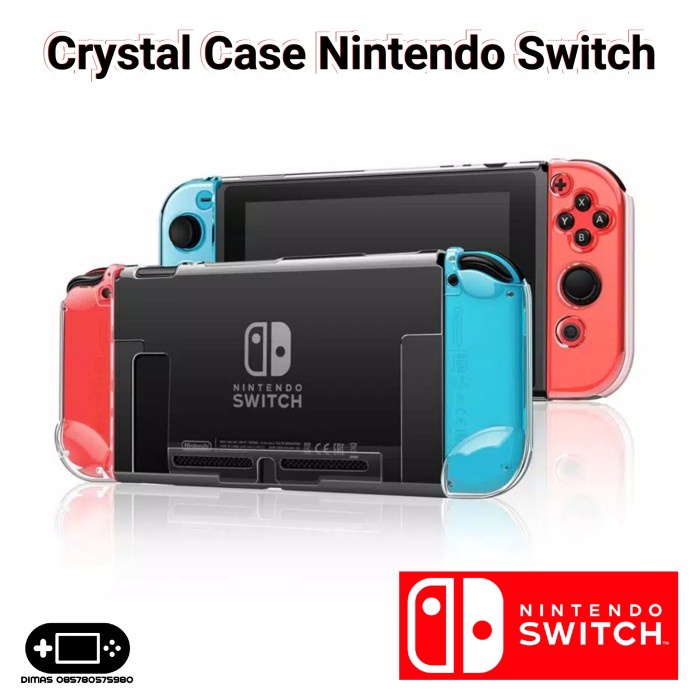 Jual Crystal Case Nintendo Switch 1 Set Joy Con Mika Hard Clear ...