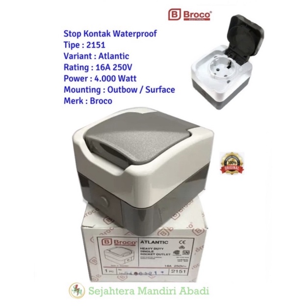 Jual Stop Kontak Waterproof Broco Atlantic 2151 Broco | Shopee Indonesia