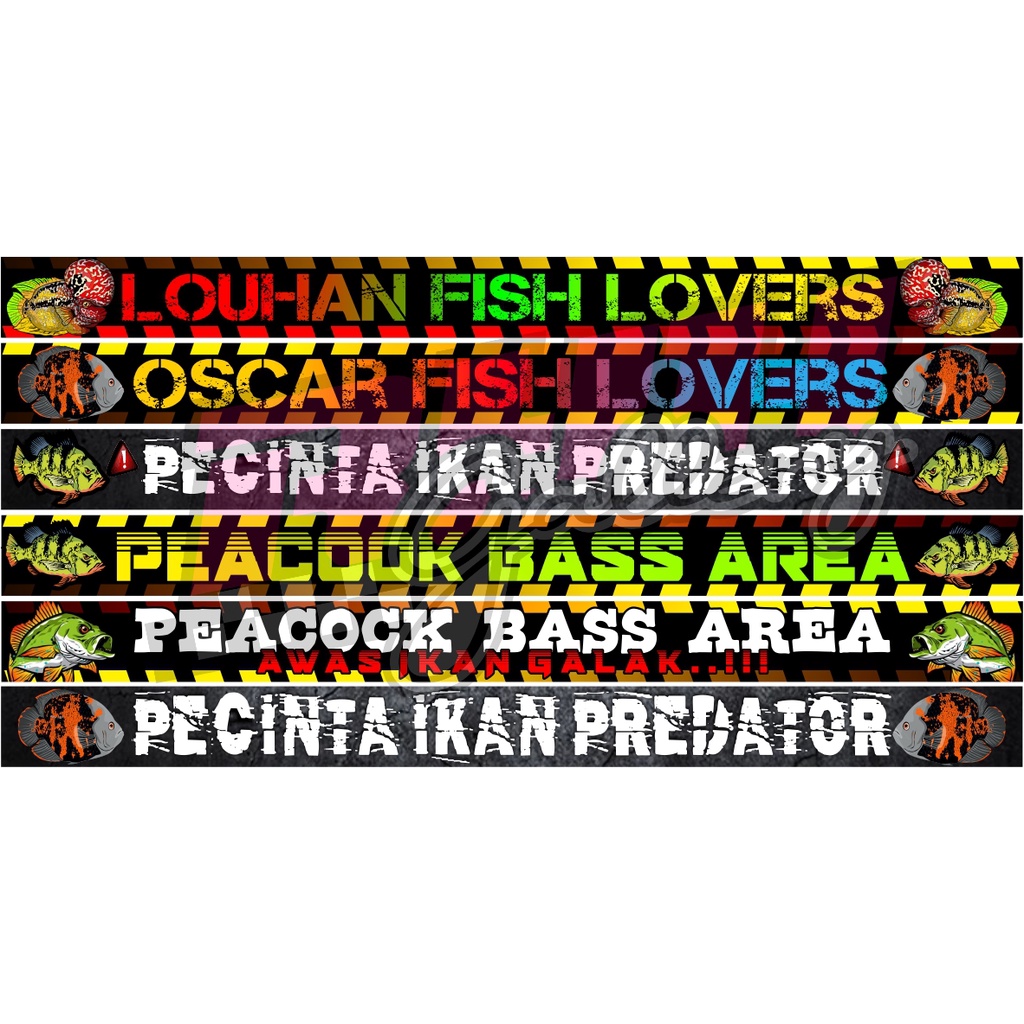 Jual Stiker hiasan aquarium peacok bass pbass area predator fish louhan ...
