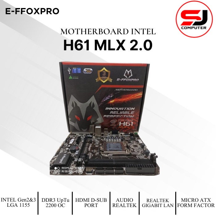 Jual MOTHERBOARD EFFOXPRO H61 SOCKET 1155 | Shopee Indonesia