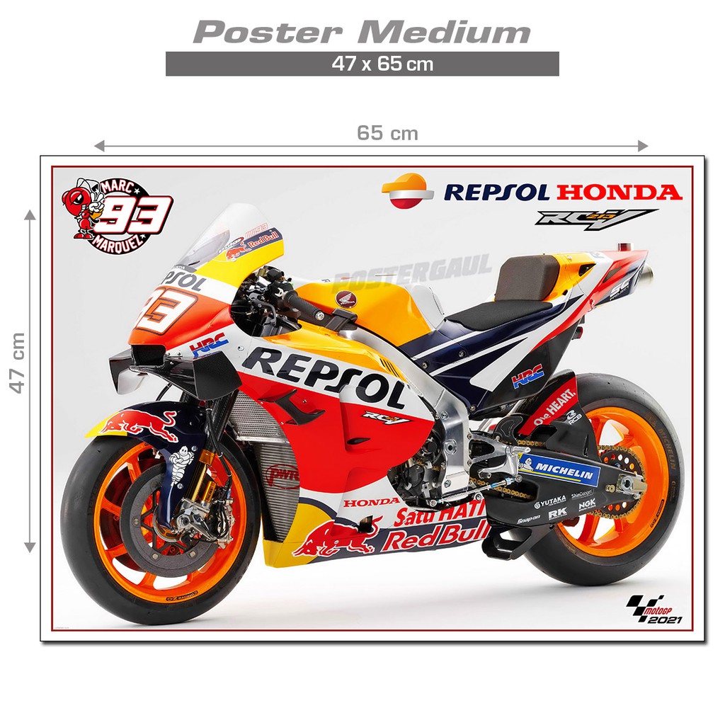 Jual Poster Medium MOTOGP 2021: SEPEDA MOTOR HONDA REPSOL TEAM - RC213V ...