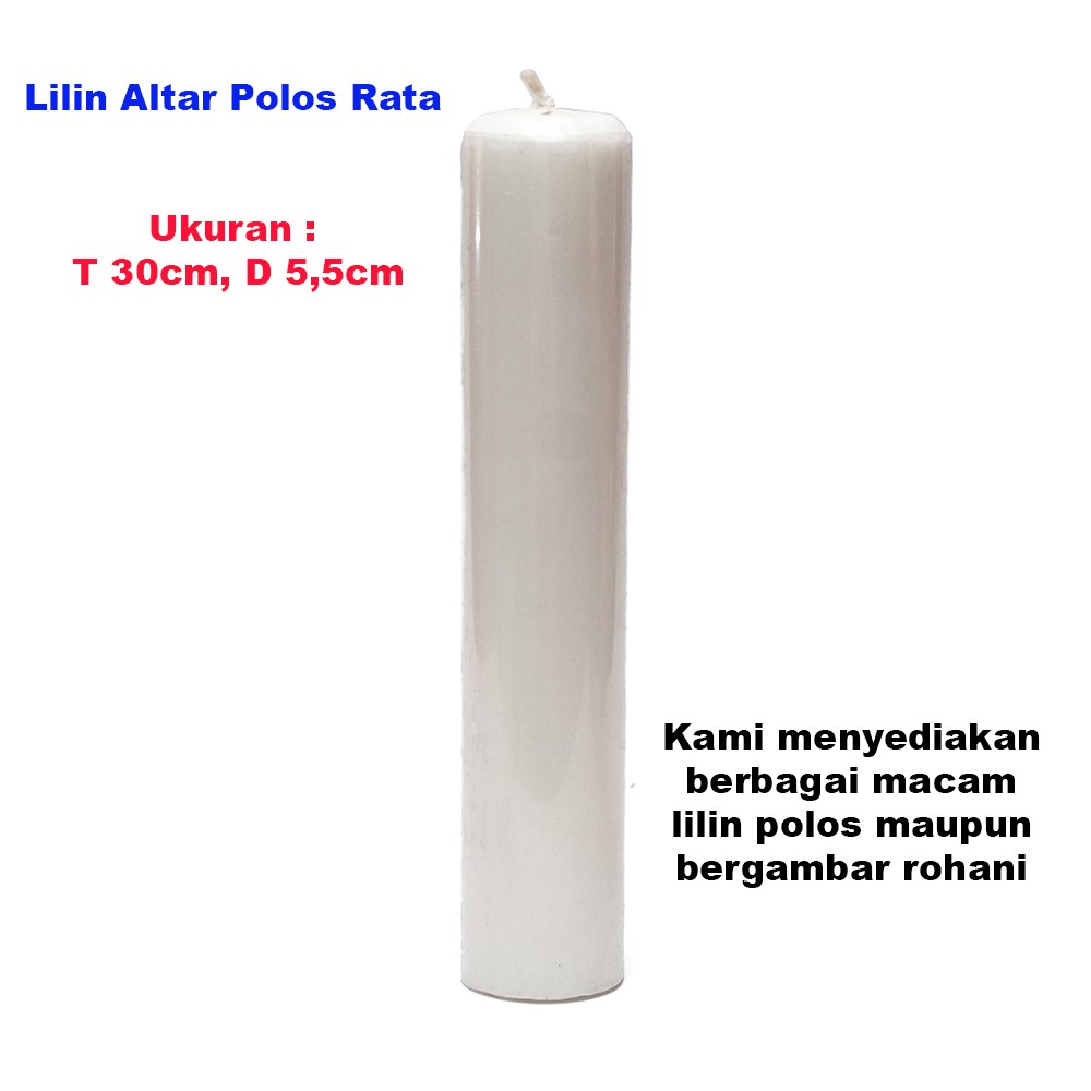 Jual Lilin Misa Gereja Altar Putih Polos Rata ( Uk. 30 x 5,5 cm ) Lilin ...