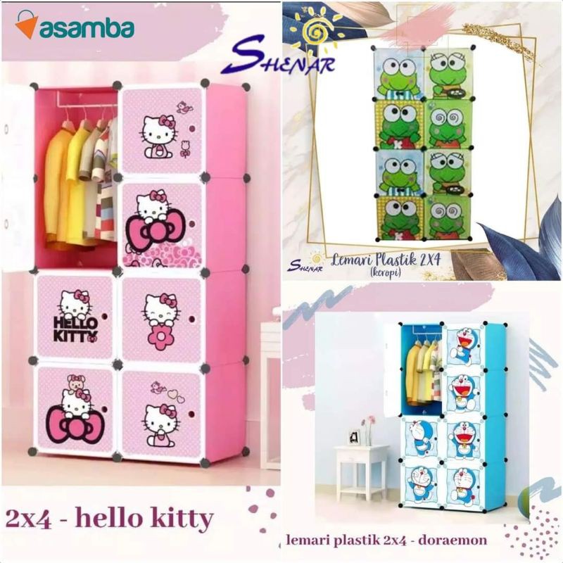 Jual SHENAR Lemari Pakaian Plastik Portable 8 Pintu (2x4) – Rak ...