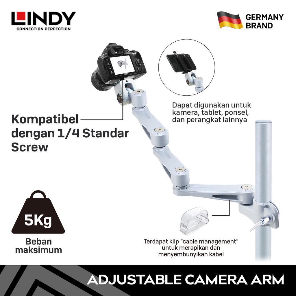 Jual LINDY Bracket Kamera Tablet Smartphone Adjustable Flexible Long ...