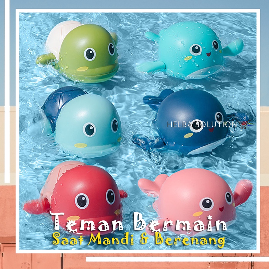 Jual Mainan Air Mandi Berenang Anak Bayi Balita Karakter Ikan Paus Kura ...