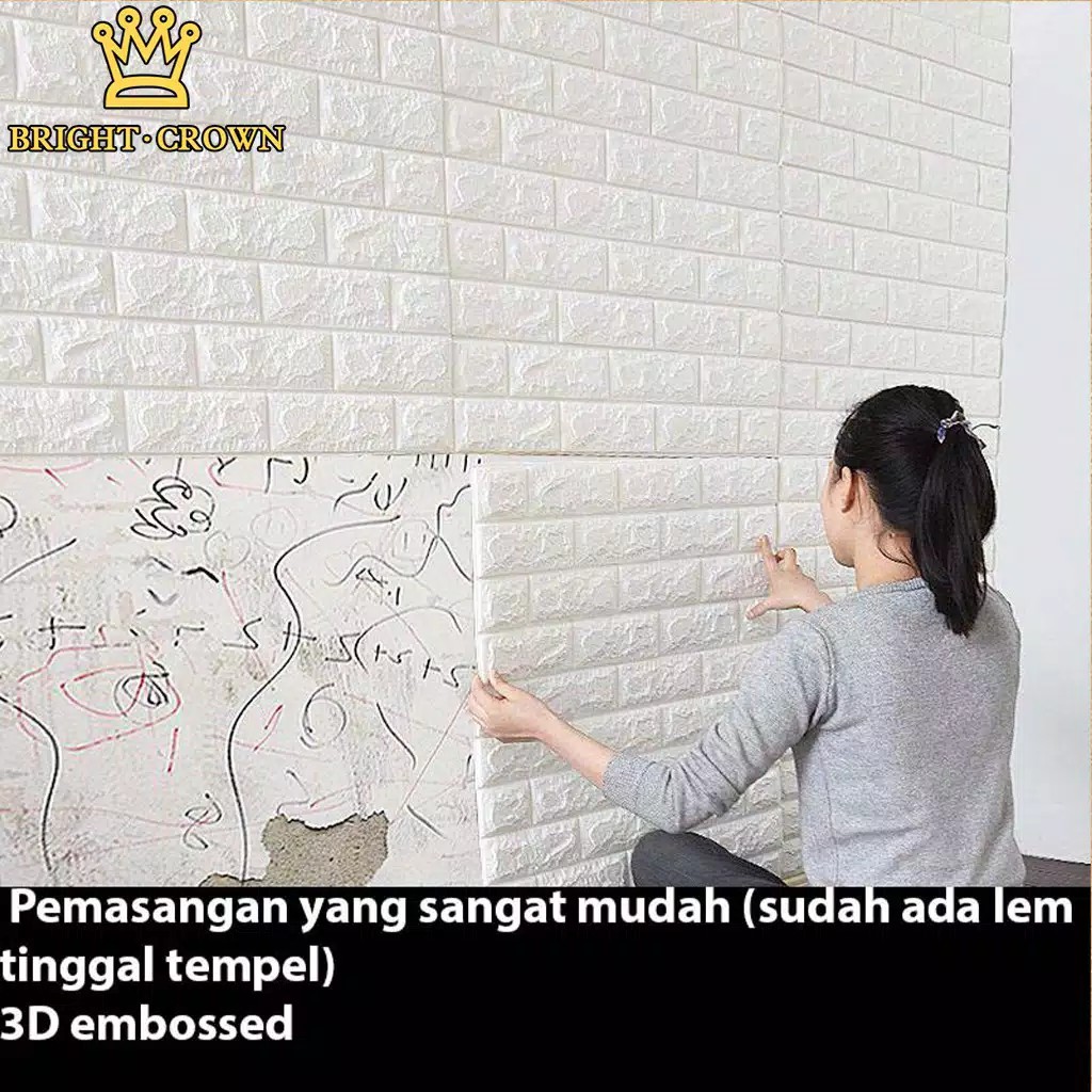 Jual WALLPAPER 3D BATU BATA FORM TEBALBERBAIGAI WANA,WALLPAPER DINDING ...