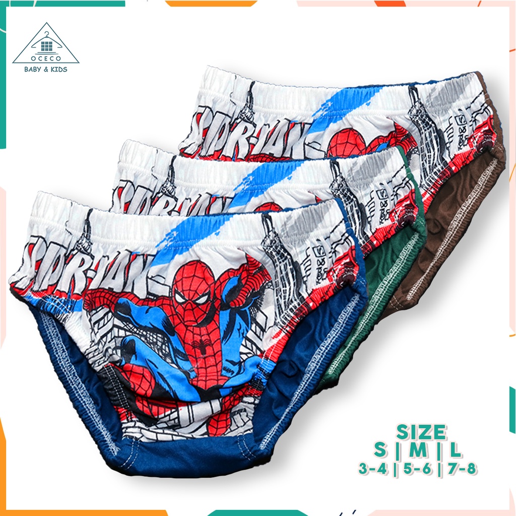 Jual Celana Dalam Anak Laki laki 3 - 8 tahun ( isi 3 pcs ) cd, kolor ...