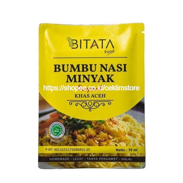 Jual Bitata Bumbu Nasi Minyak Khas Aceh Sachet 70Ml | Shopee Indonesia