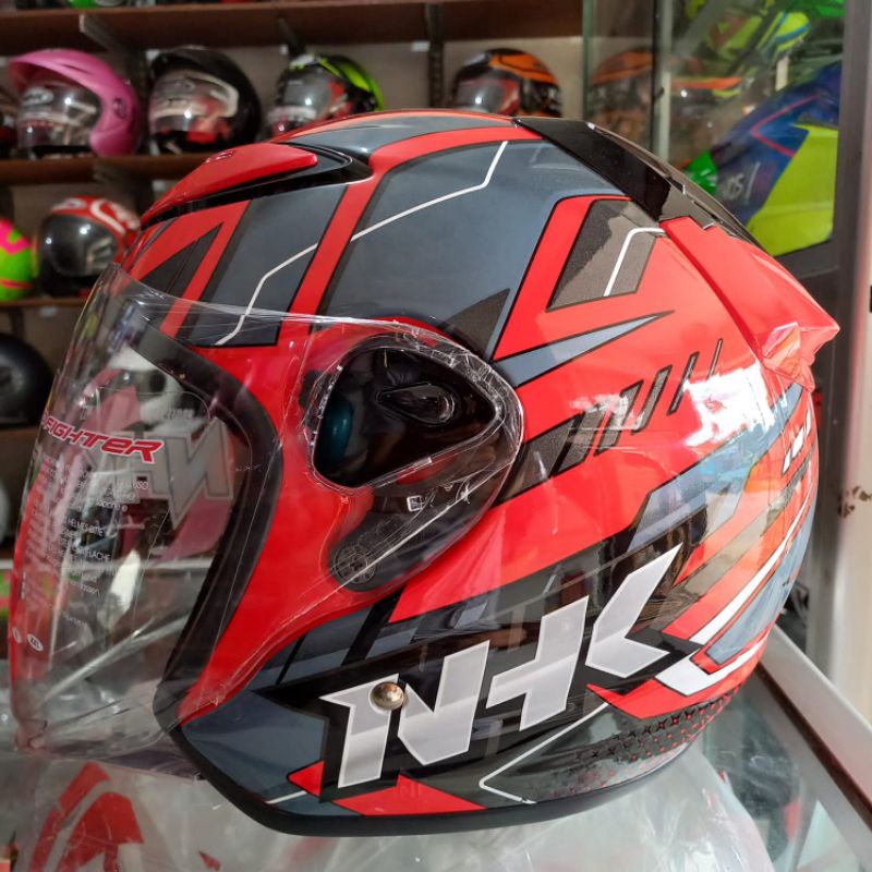 Jual HELM NHK R6 PATROL RED GLOSS( merah gloss) | Shopee Indonesia