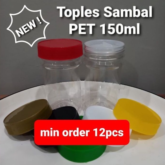 Jual Toples SAMBAL 150ml + Sumpal | Toples 150ml | Botol Sambal 150ml ...