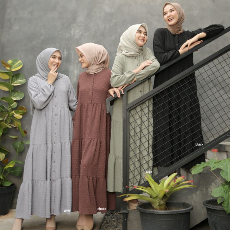 Jual MD101| FERRE MIDI DRESS by Nadheera Luxury [ NEW - ND Plain Series ] Midi Nadheera Luxury ...