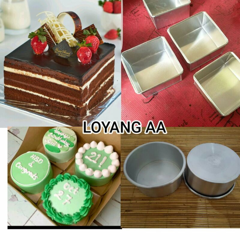 Jual Loyang Cake Tart Mini / kue tart Kotak & bulat | Shopee Indonesia