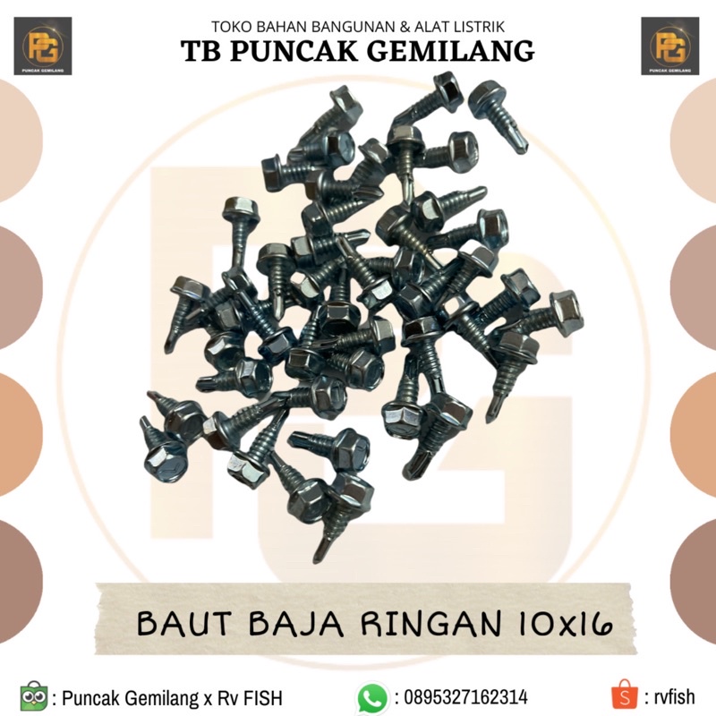 Jual Baut Baja Ringan Taso 10x16 Lion | Shopee Indonesia