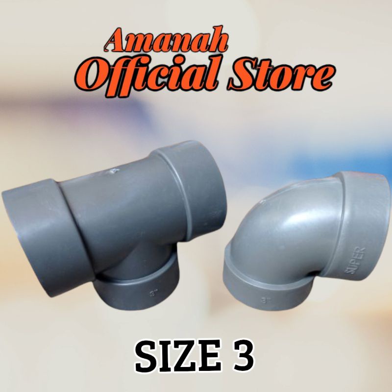 Jual Keni pipa pvc T tee pipa air pvc 3 inch tebal | Shopee Indonesia
