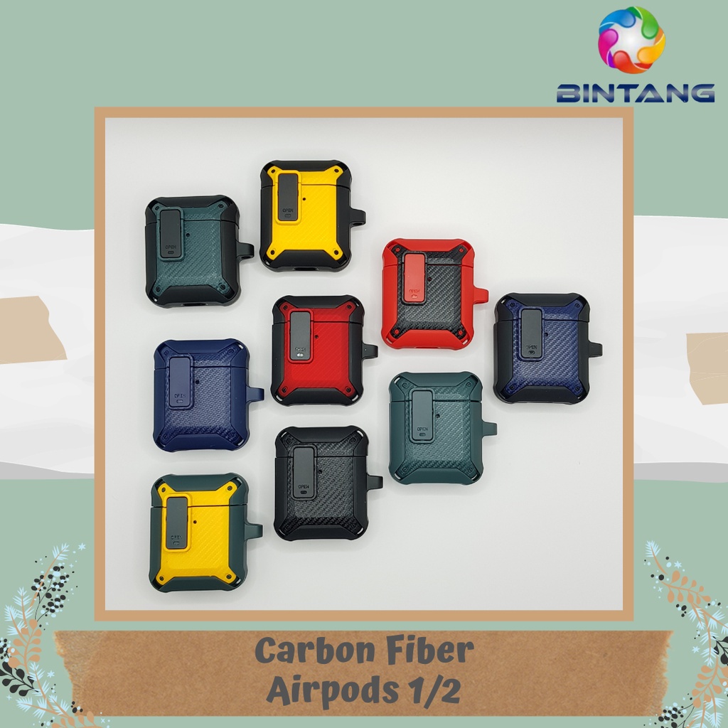 Jual Airpods Inpods Case Carbon Fiber 1 2 TWS Headset Bluetooth Casing ...