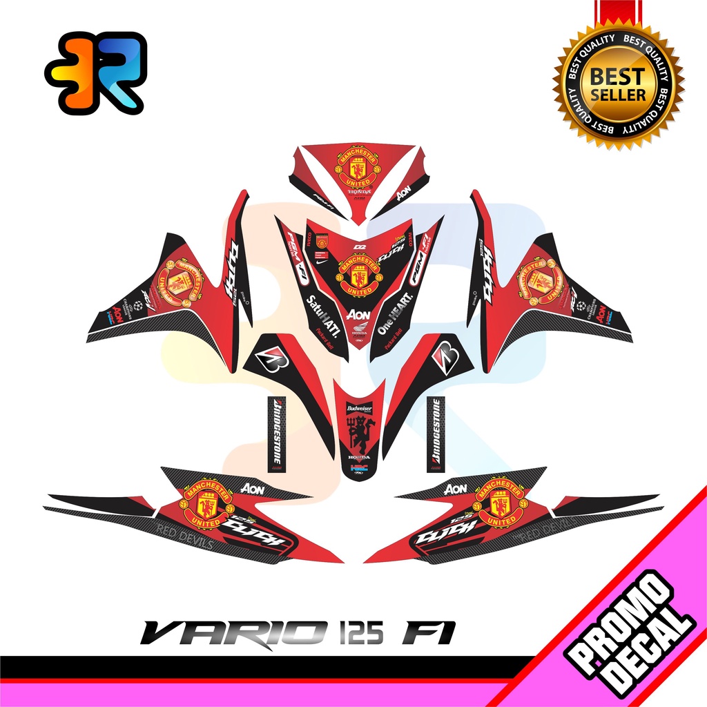 Jual Stiker Decal Motor Vario 125 FI Desain Manchester United Merah ...