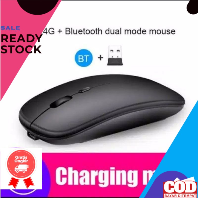 Jual MOUSE BLUETOOTH SLIM 4.0 SILENT PLUS RECHARGEABLE MOS LAPTOP TIPIS ...