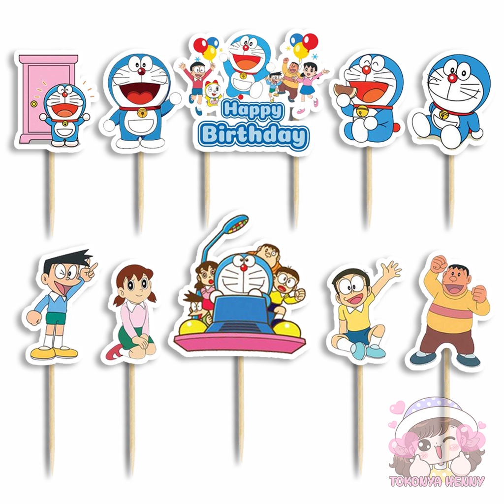 Jual Topper Cake Hiasan Kue Ulang Tahun motif DORAEMON | Shopee Indonesia