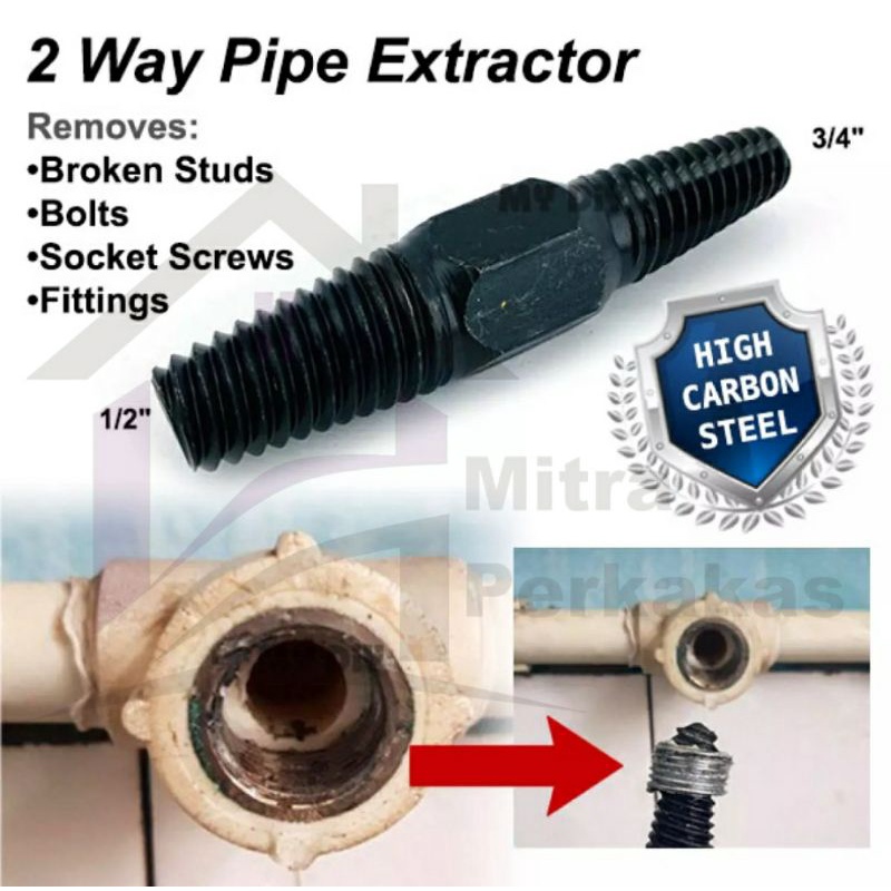 Jual Alat Pembuka Kran Patah 1/2 & 3/4 Pipe Extractor Alat Pembuka Pipa ...