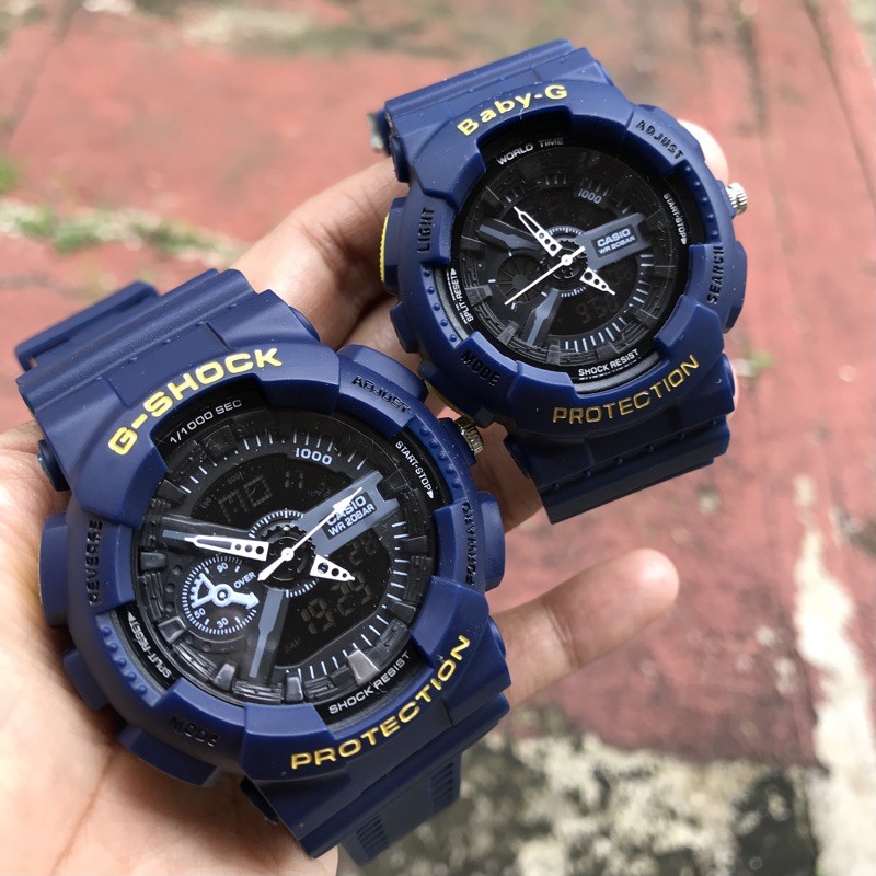 Jual JAM TANGAN G SHOCK GA110 COUPLE SEPASANG Ga-110 HITAM GOLD-Black ...