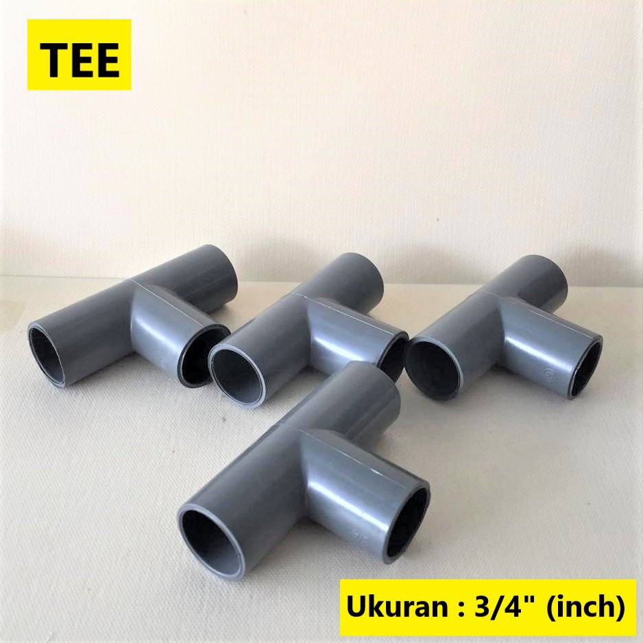 Jual SAMBUNGAN PIPA FITTING PVC TEE 3/4" (inch) | Shopee Indonesia