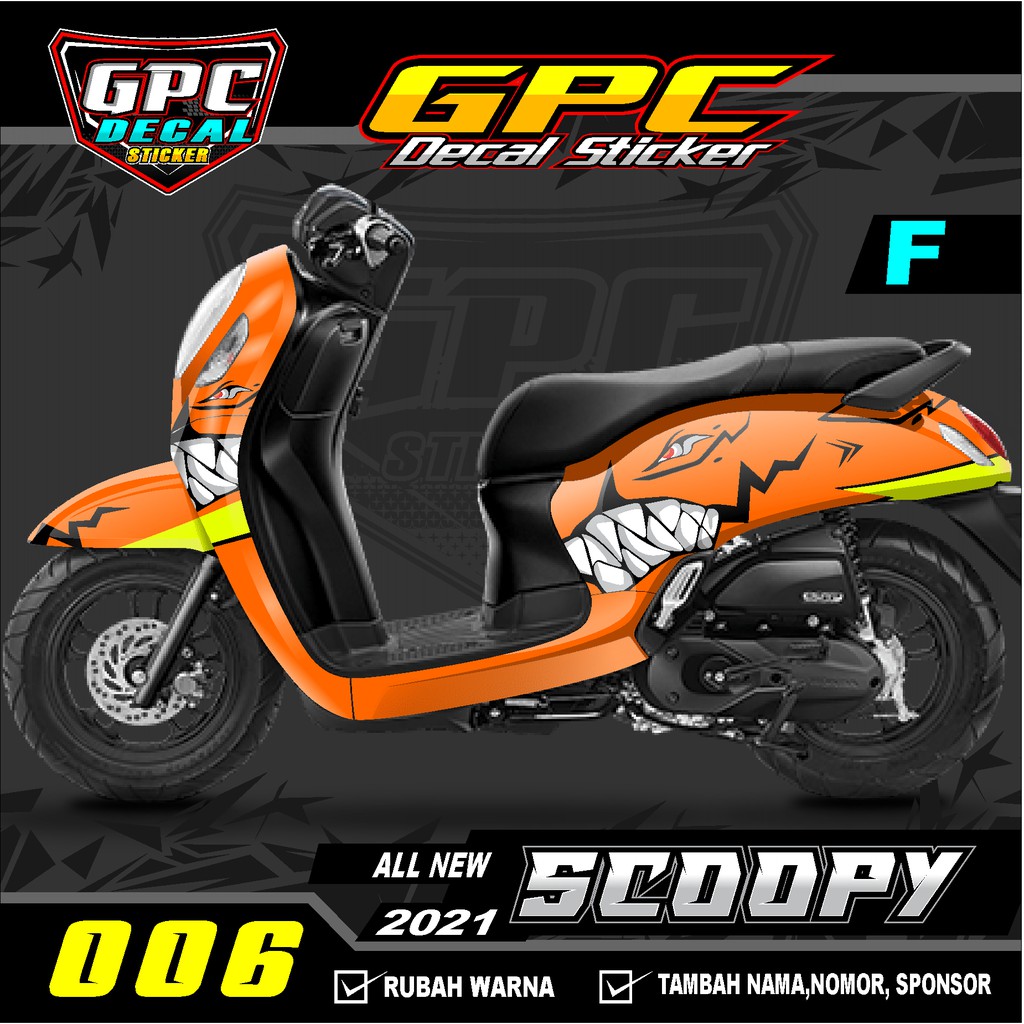 Jual Decal Sticker All New Scoopy 2021-006 Design Hiu Shark Dekal ...