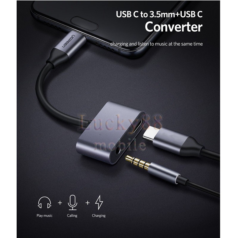 Jual Adapter Converter Type C to 3.5mm Jack Earphone USB C Audio Aux ...