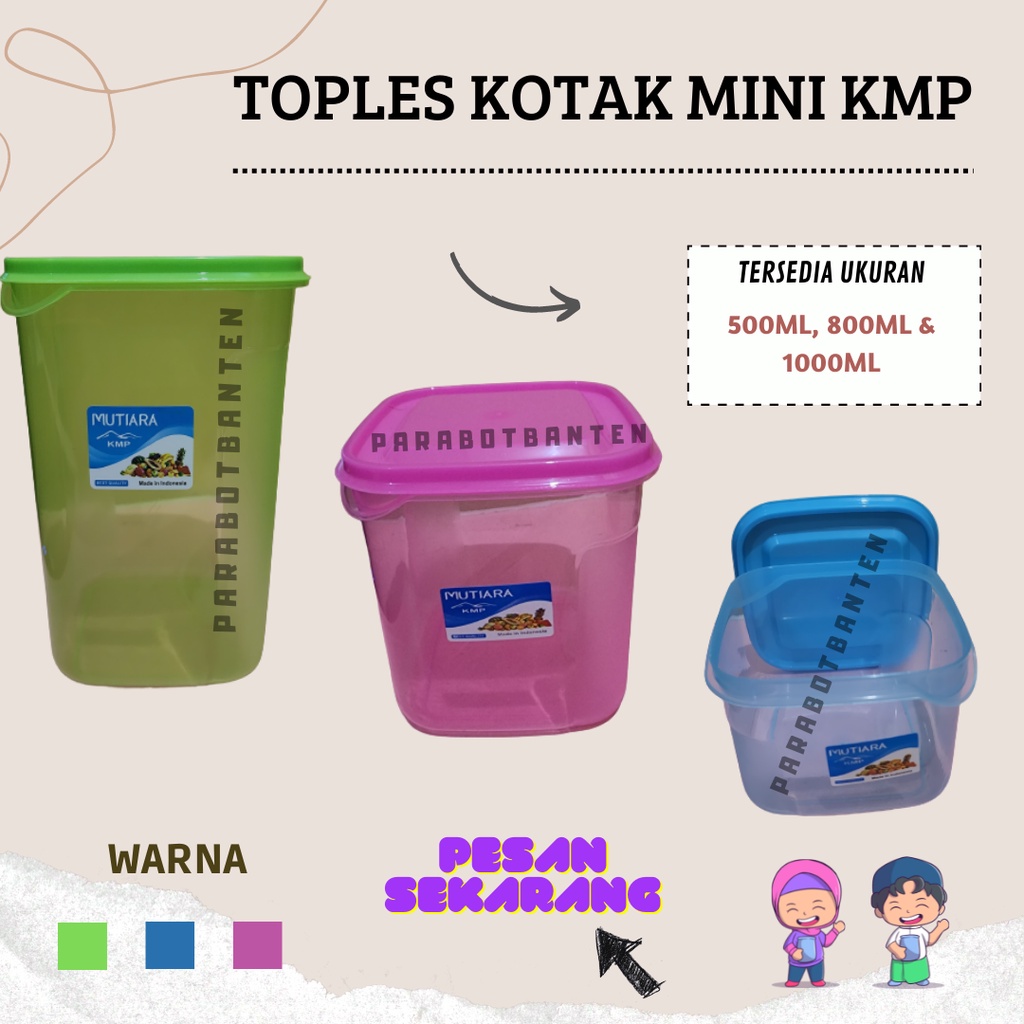 Jual Toples kotak mini mutiara kmp uk 500, 800 & 1000ml | Shopee Indonesia