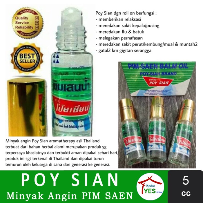 Jual POYSIAN INHALLER ROLL ON MINYAK ANGIN / Poy Sian Original Thailand | Shopee Indonesia