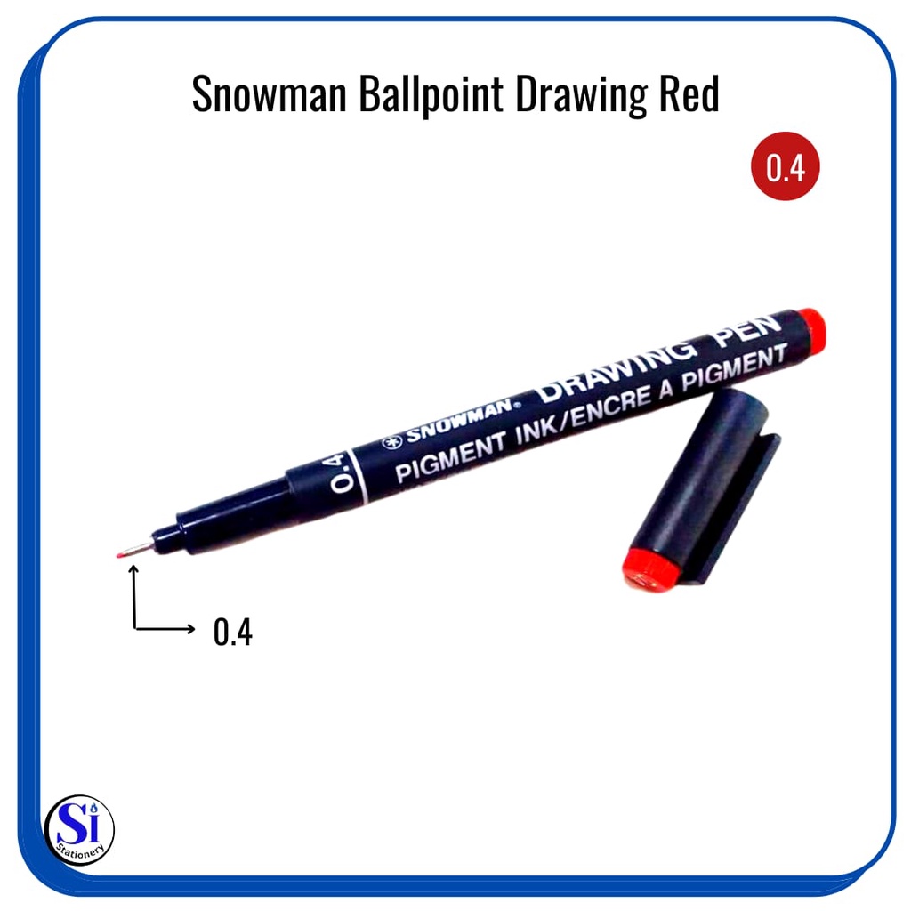 Jual Drawing Pen SNOWMAN FT 700 Red/Pen Gambar Snowman Merah | Shopee ...