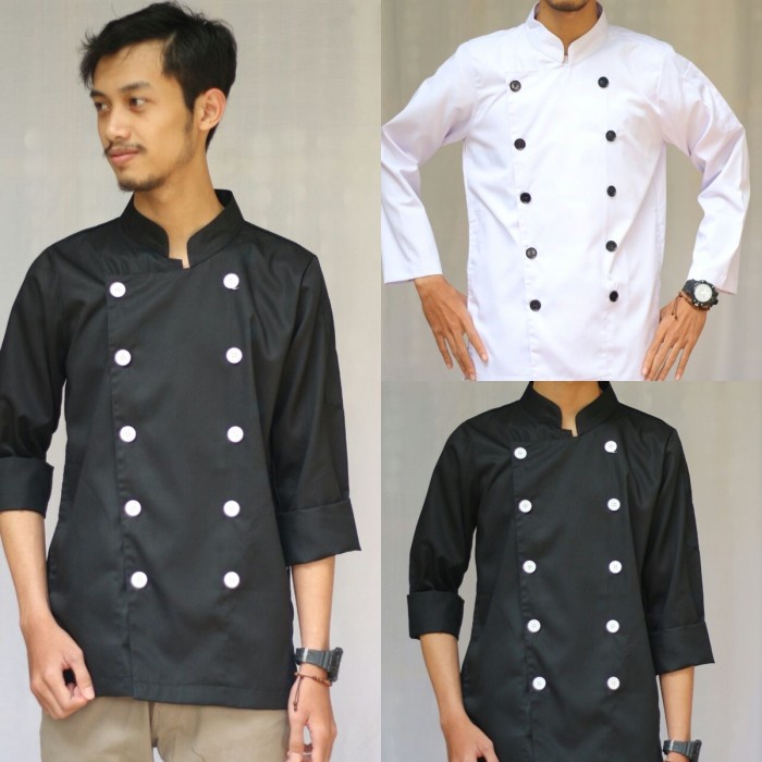 Jual PRIA-KOKI-SERAGAM- BAJU CHEF KLASIK LENGAN PANJANG UNTUK PRIA ...