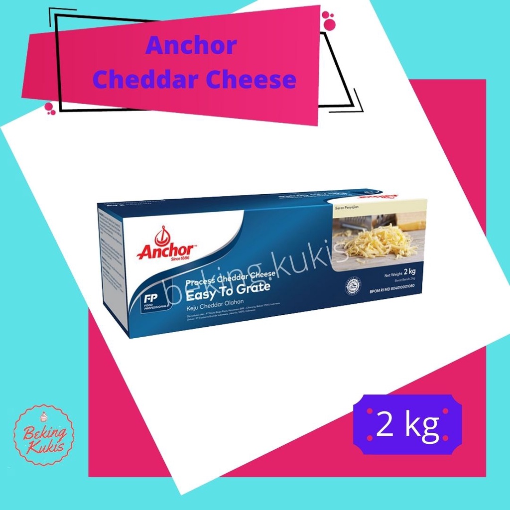 Jual Anchor ETG Processed Cheddar Cheese 2 kg Anchor Keju Cheddar ...