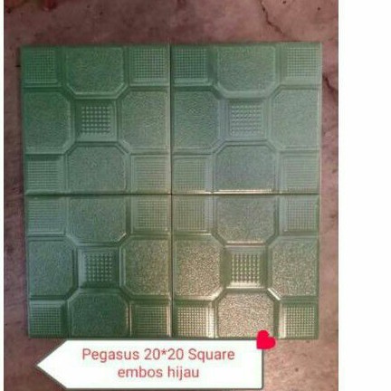 Jual Keramik Lantai Pegasus 20x20 Square Embos Hijau | Shopee Indonesia