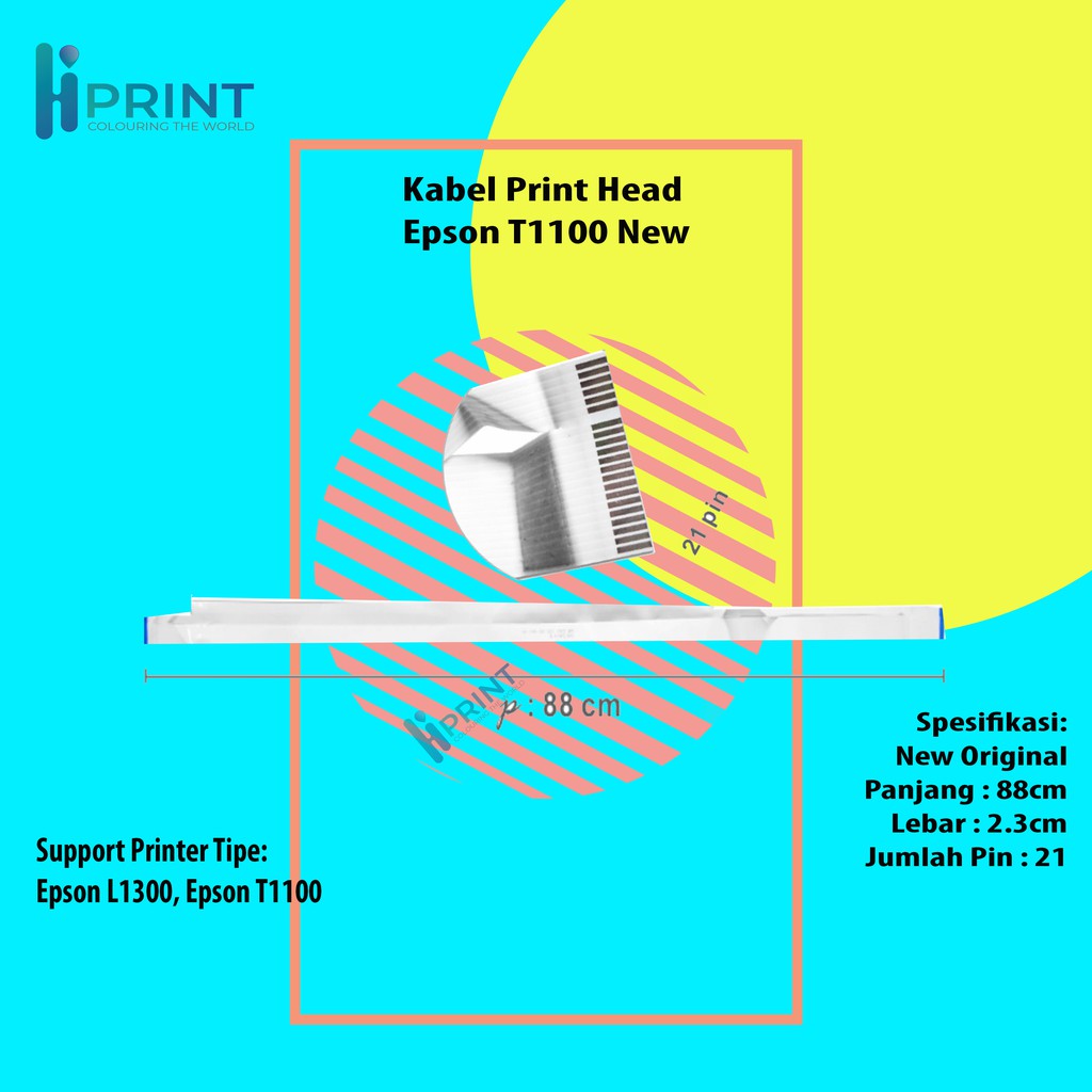 Jual Kabel Head Epson L1300 T1100 New, Cable Flexible L1300 T1100 Kabel ...