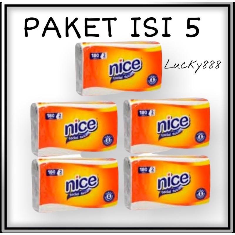 Jual Nice Tissue Facial 180s x 5pcs (promo bundling) tisu 180 2ply ...