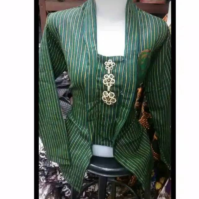 Jual Kebaya Tenun Lurik Hijau // kebaya lurik kutubaru // kebaya adat | Shopee Indonesia