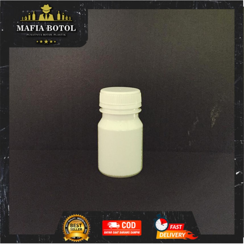 Jual Botol plastik capsule tablet Kapsul bulat 30 WO ULIR white putih ...