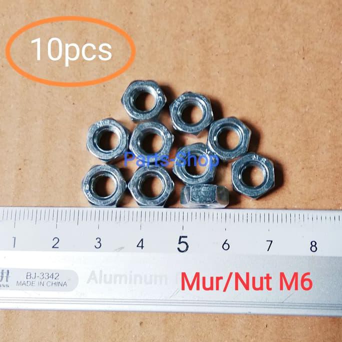 Jual 10Pcs Mur Hexagonal Nuts Baut M6 Hex Nut Screw Mur Segi Enam Baut ...